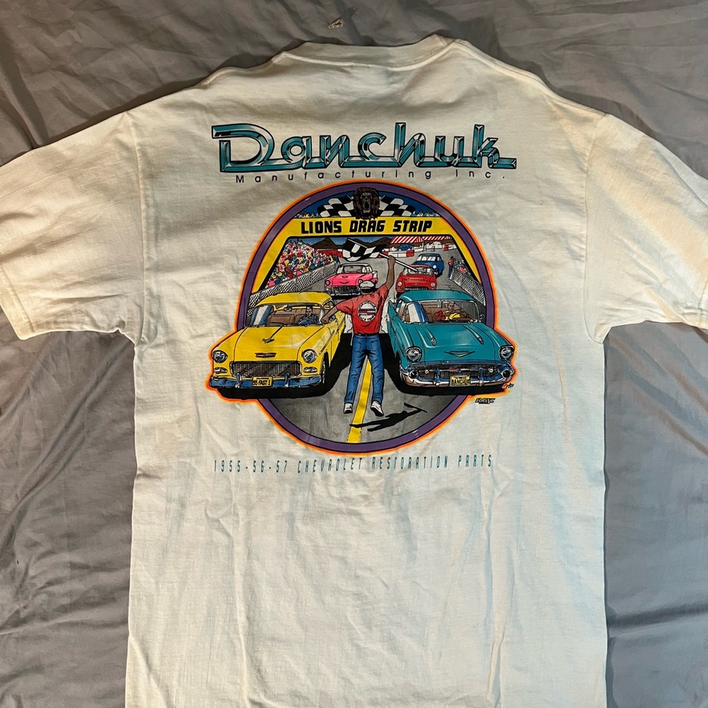 Vintage Car Graphic Tee Back Logo - Gem